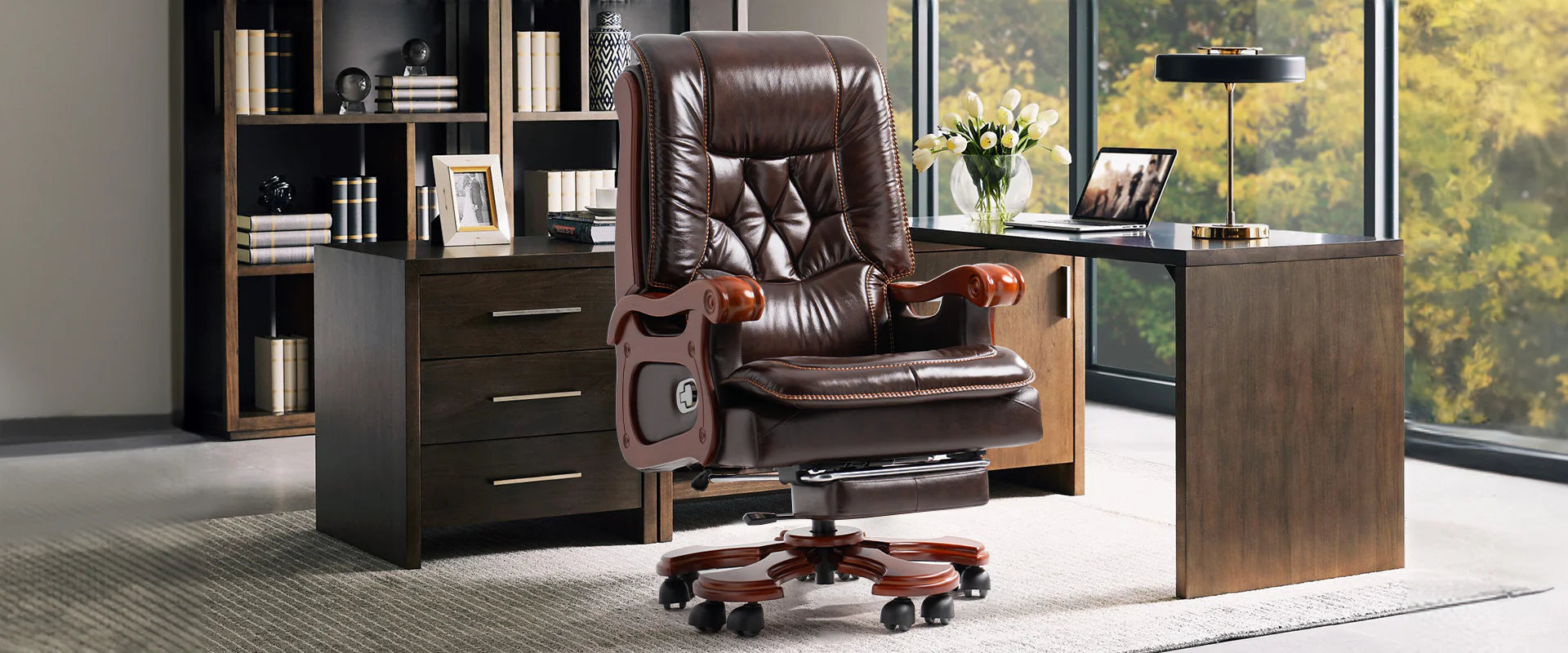 Best Affordable Luxury leather Office Chair for Boss - KINNLS