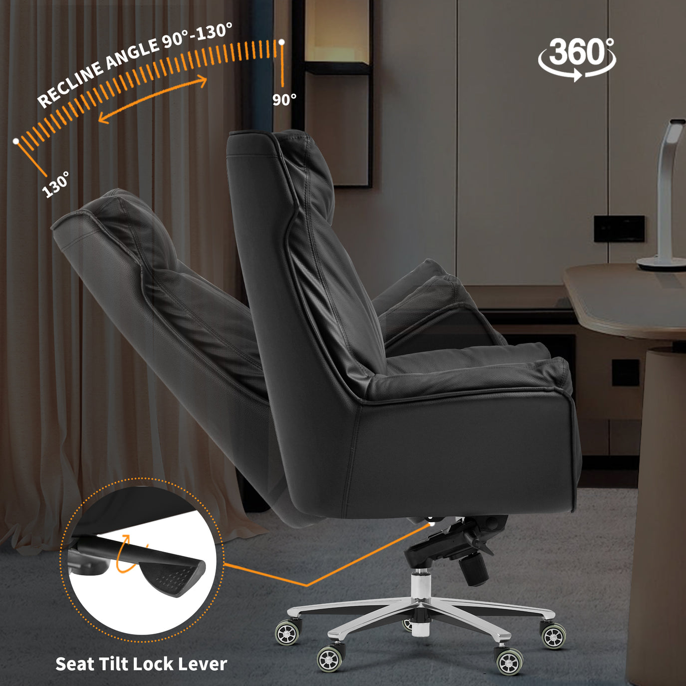 Austin Leather Upholstered Executive Office Chair – KINNLS