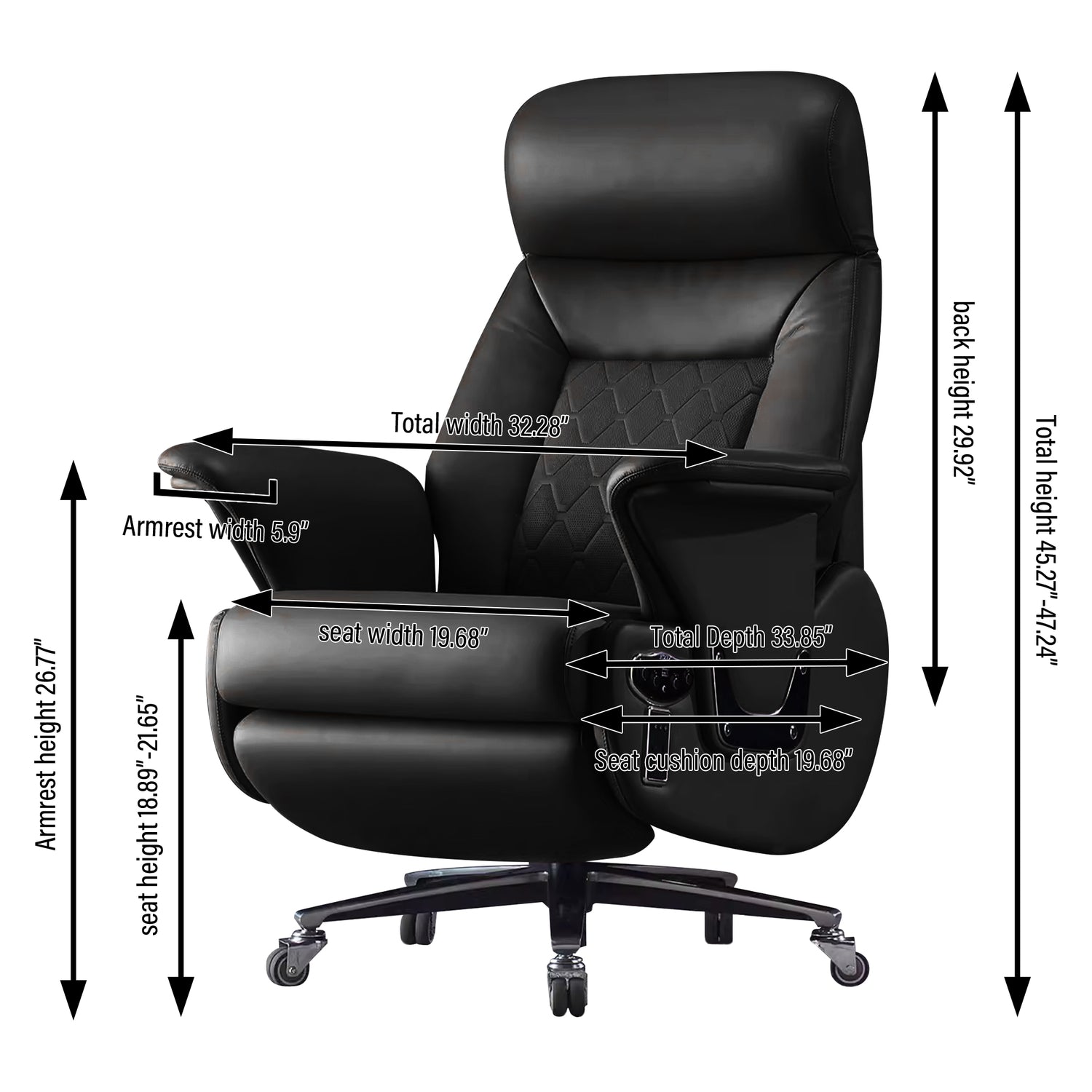 Luca Massage Office Chair with Ventilation and Heating | Leather ...