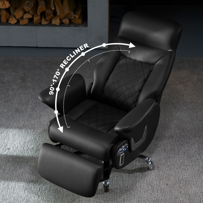 Luca Massage Office Chair Recliners - Heated, Leather – KINNLS