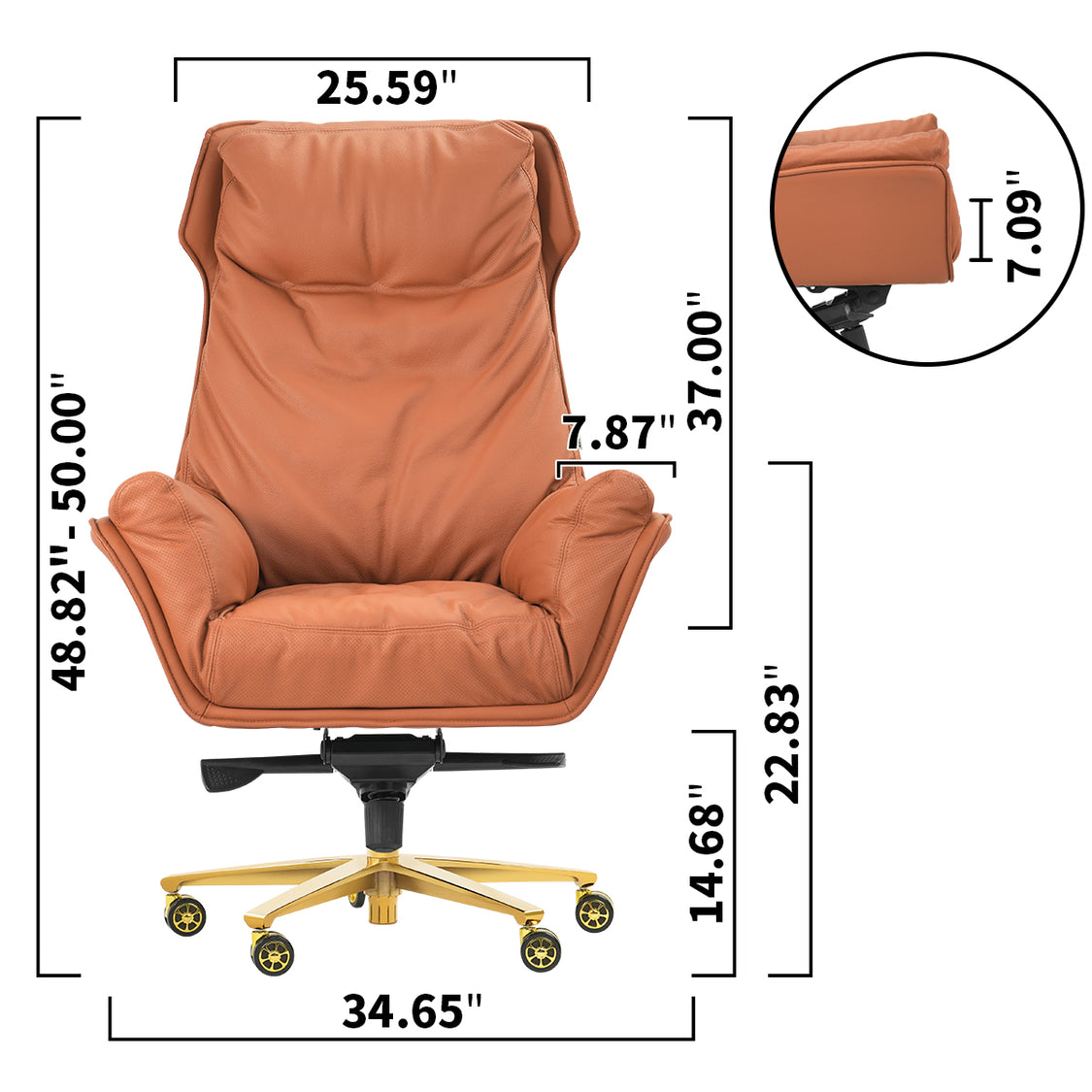 Austin Leather Upholstered Executive Office Chair – KINNLS