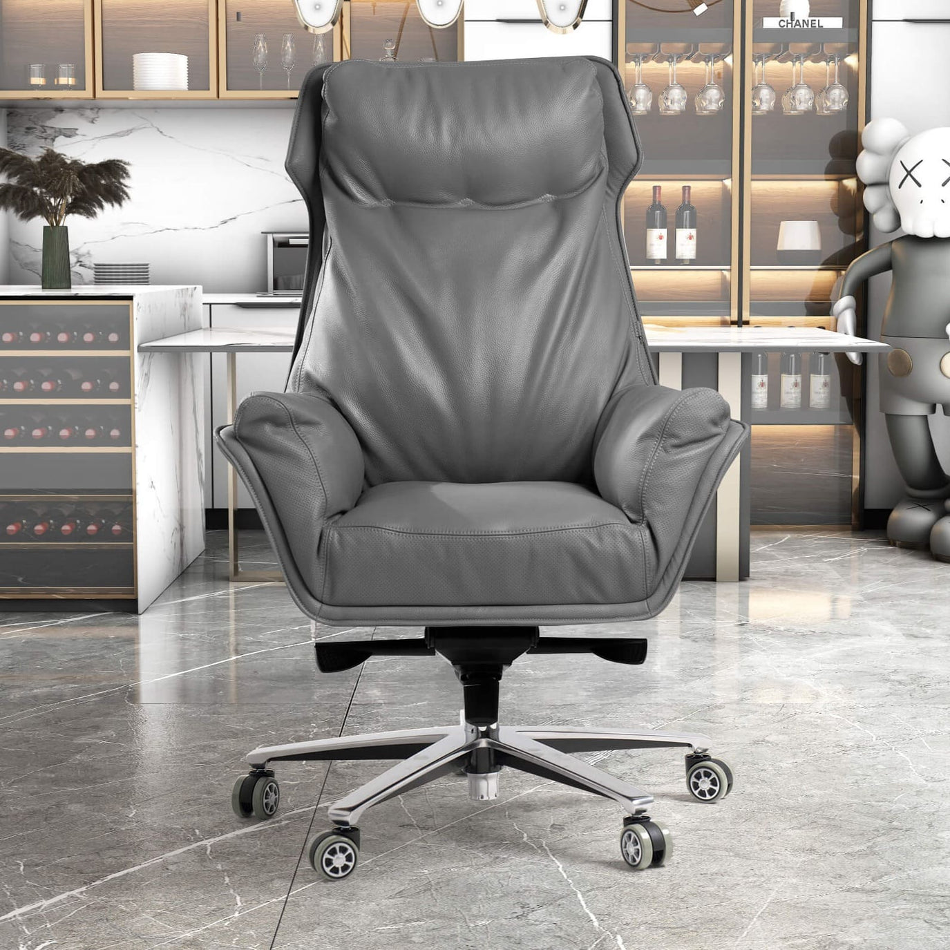 Austin Leather Upholstered Executive Office Chair - KINNLS