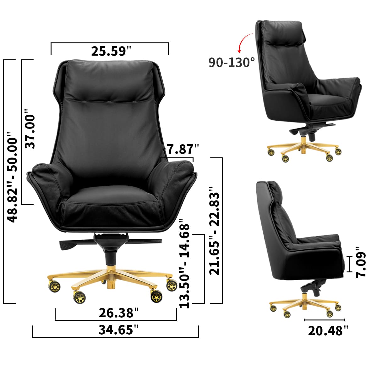 Austin Leather Upholstered Executive Office Chair - KINNLS