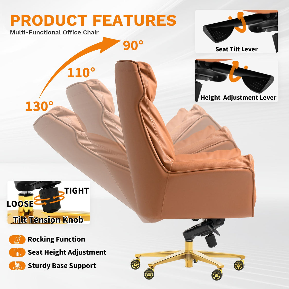 Austin Leather Upholstered Executive Office Chair – KINNLS