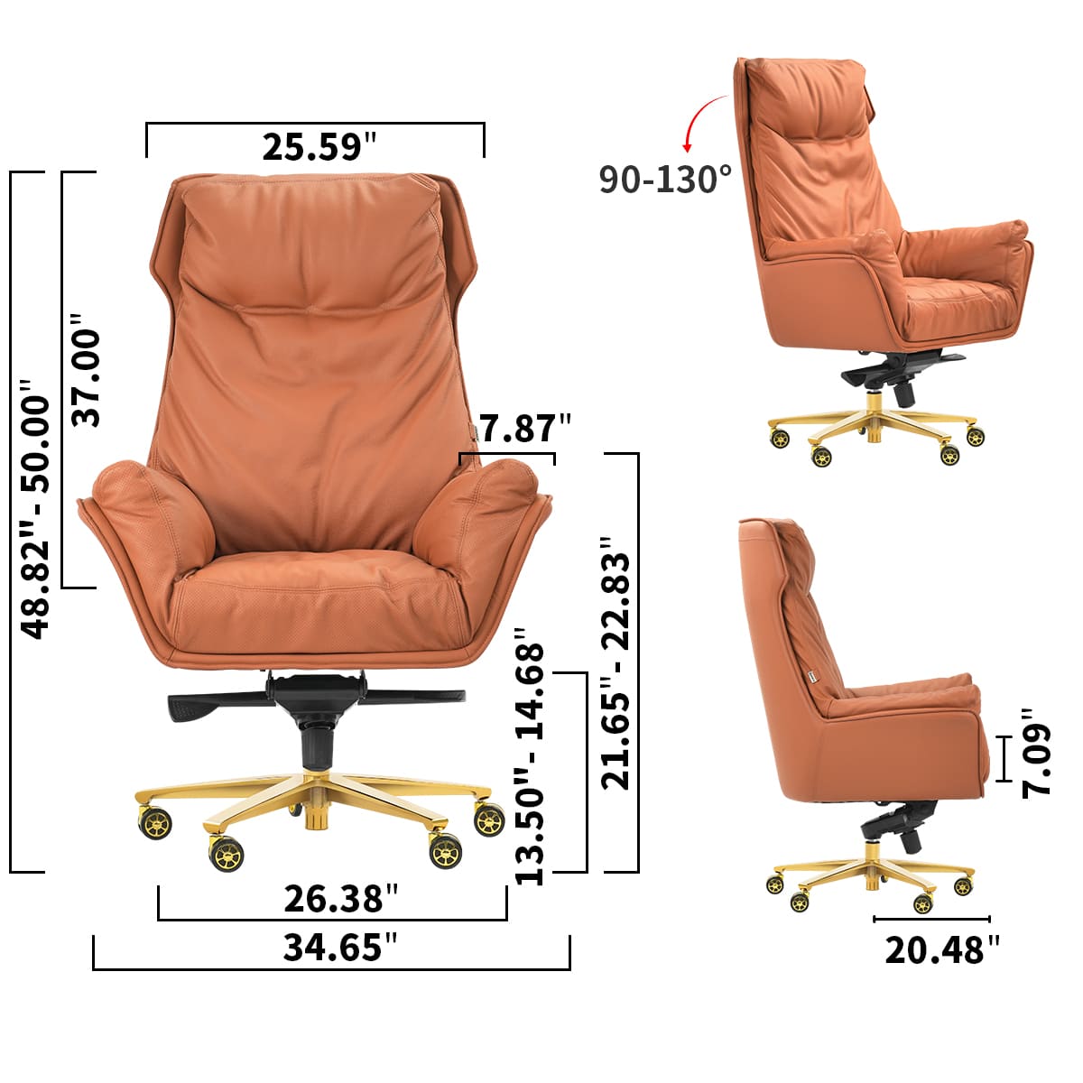 Austin Leather Upholstered Executive Office Chair - KINNLS