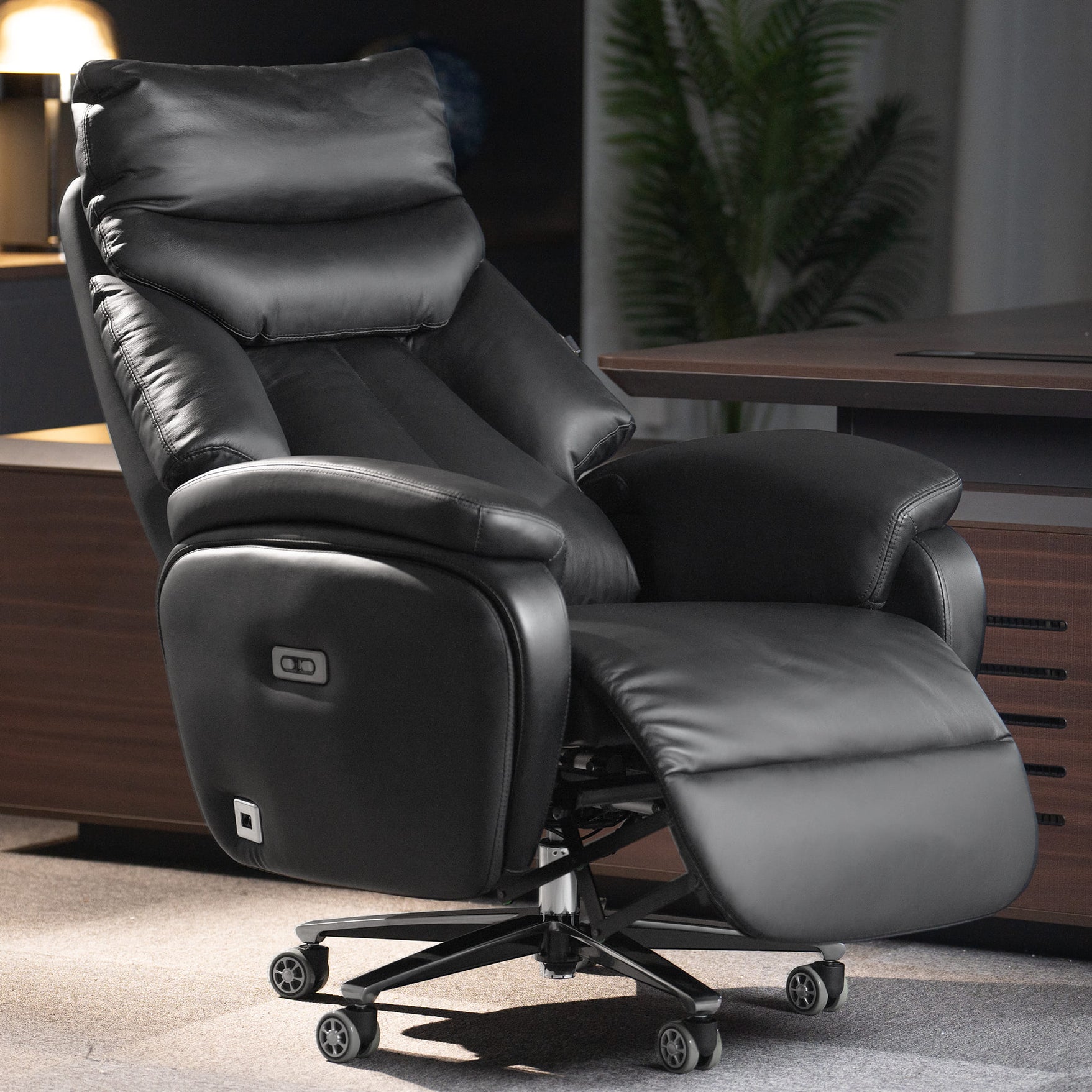 Coast Upholstered Leather Power Reclining Office Chair – KINNLS