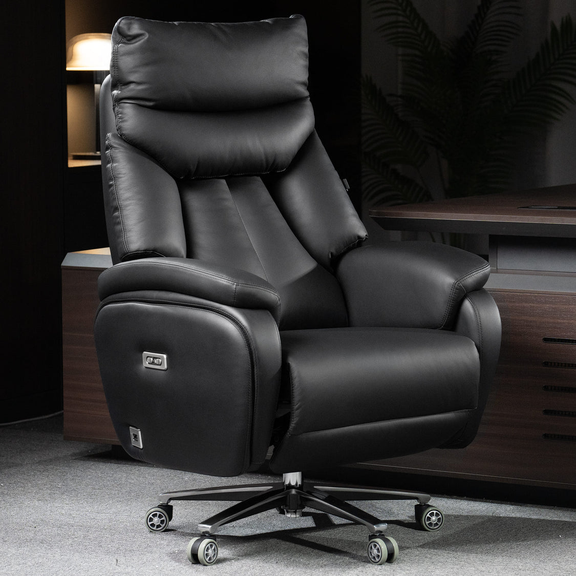 Coast Upholstered Leather Power Reclining Office Chair – KINNLS