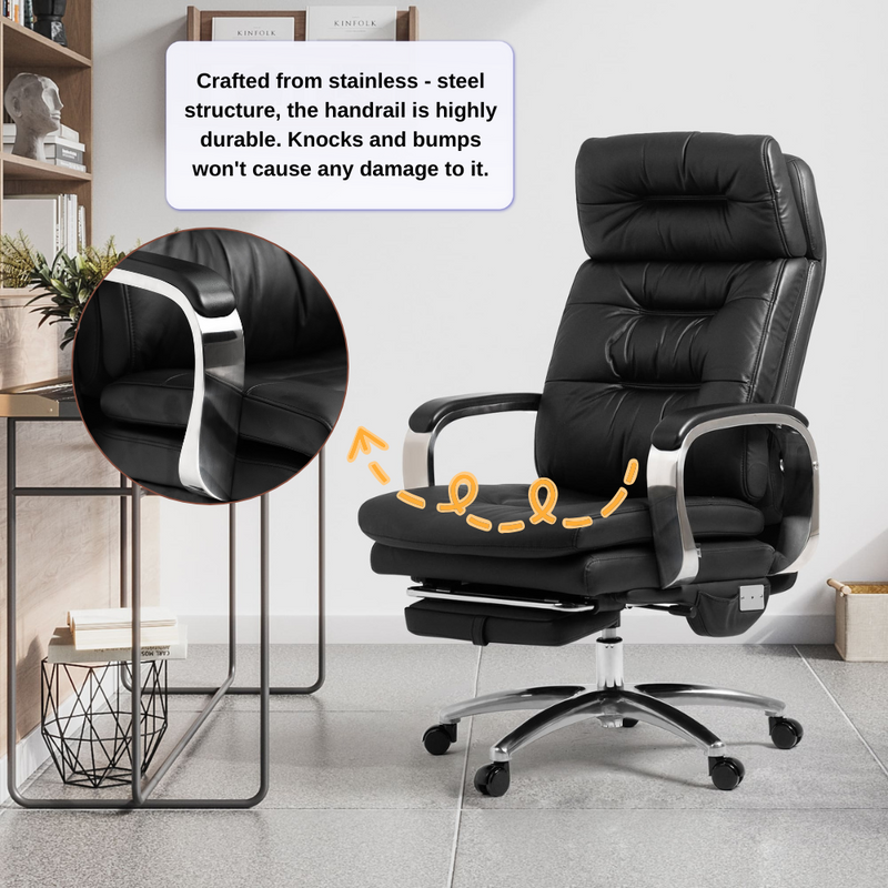 Vane Thick High Back Executive Leather Office Chair - KINNLS