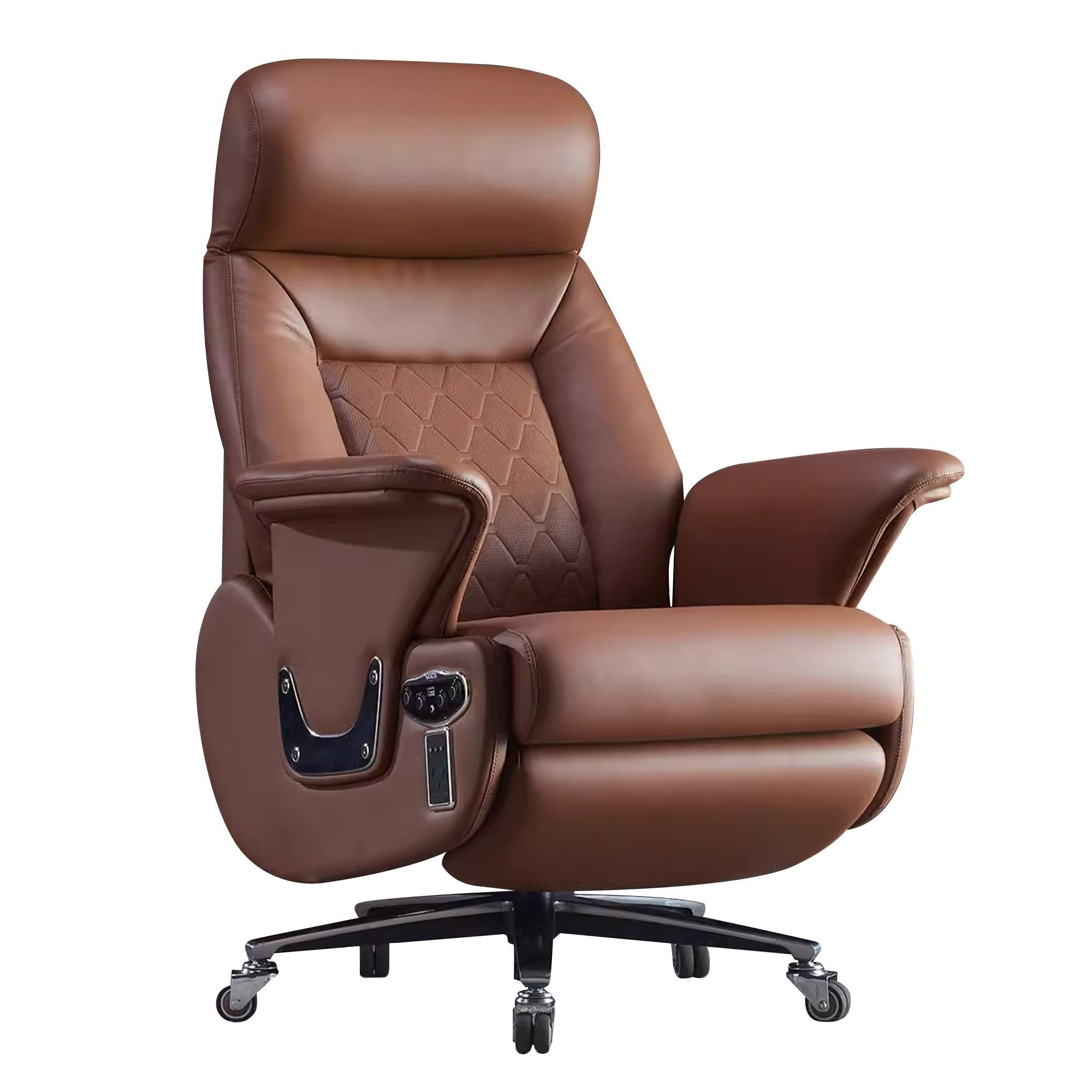 Luca Massage Office Chair Recliners - Heated, Leather - KINNLS